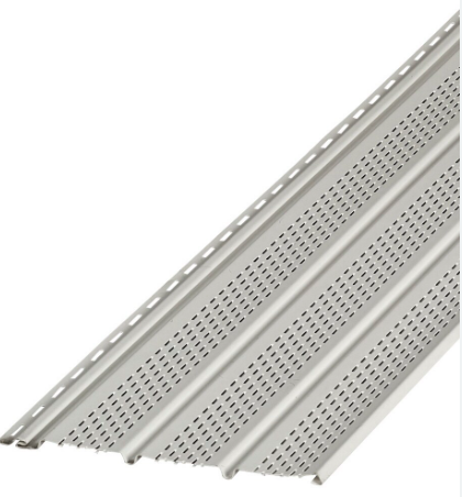 White Triple 4" Full Vent Soffit at Chace Building Supply | Roofing ...