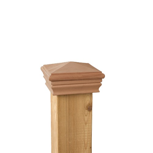 6" x 6" Newport Cedar Hi Pyramid Post Cap at Jaeger Lumber | Post Caps