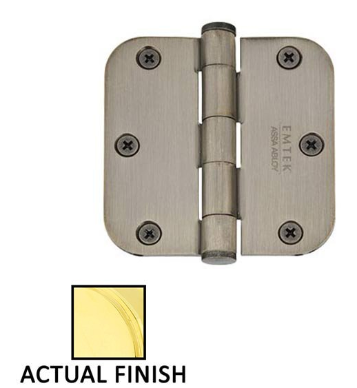 Emtek Residential Duty Hinge 3 1/2” x 3 1/2” Radius 5/8" Polished Brass ...
