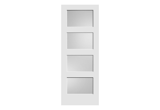 Shop Trimlite Four Panel Shaker Door with Diffused Glass - 24x80 ...